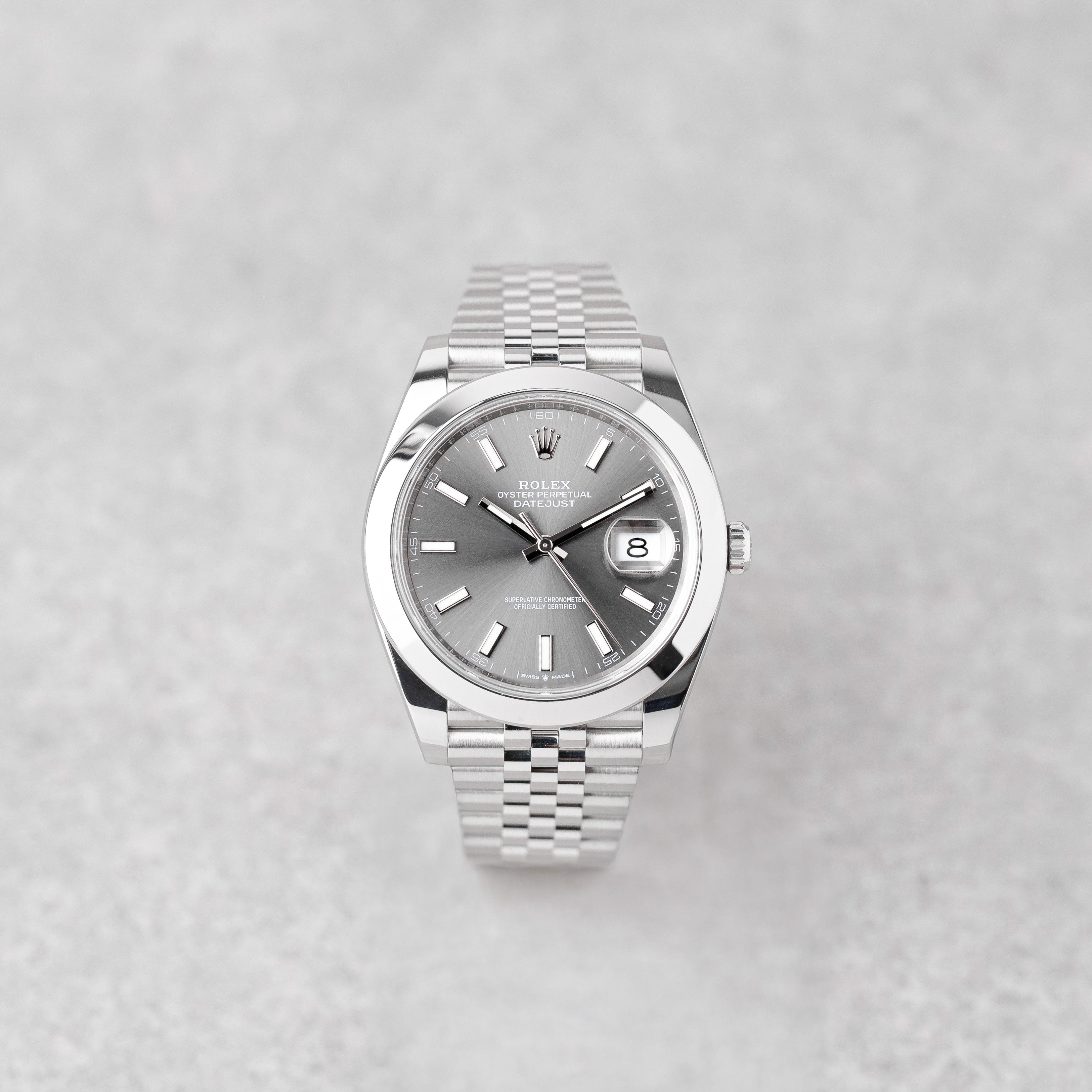 ROLEX DATEJUST 41 RHODIUM DIAL REF: 126300 (2024) – Midnight Watches